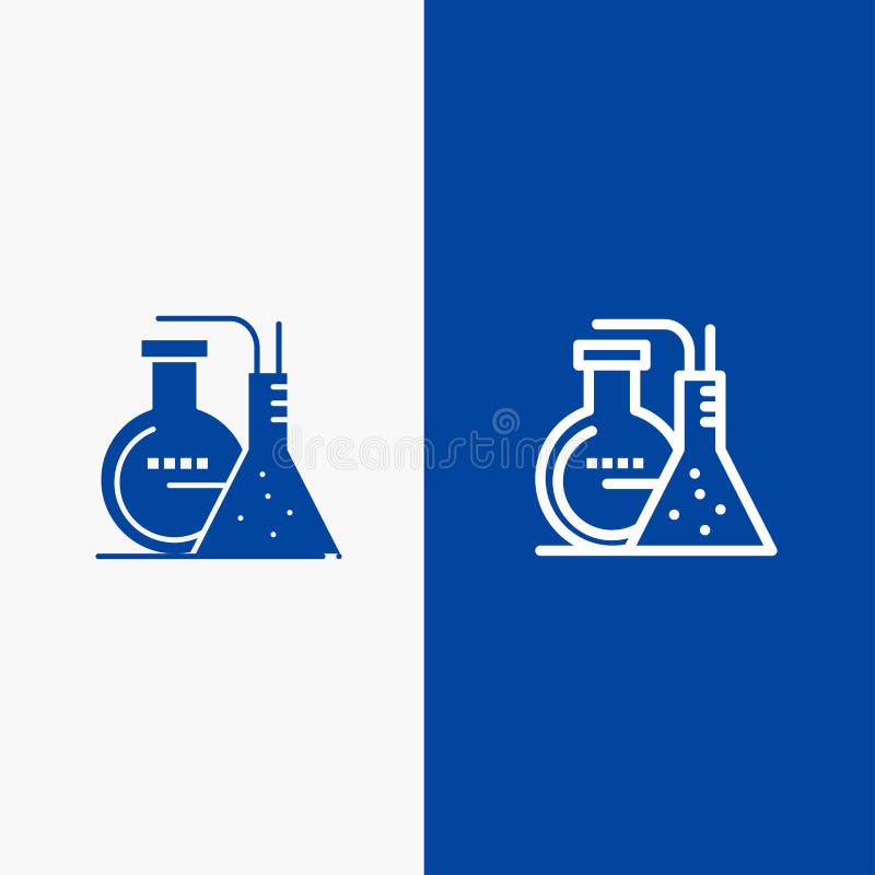 Chemicals, Reaction, Lab, Energy Line and Glyph Solid Icon Blue Banner ...