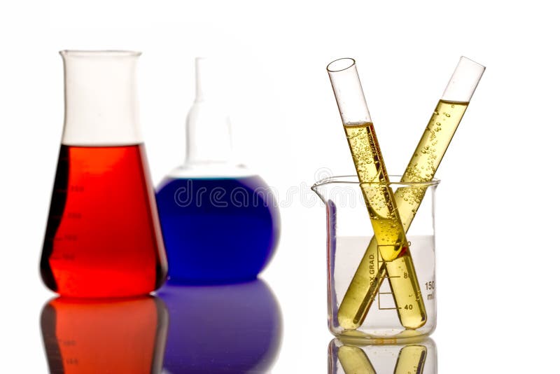 Science lab chemicals stock image. Image of bright, glass - 14262437