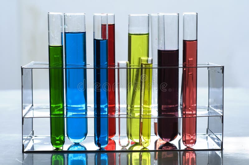 Chemicals in test tubes stock photo. Image of solution - 10817326