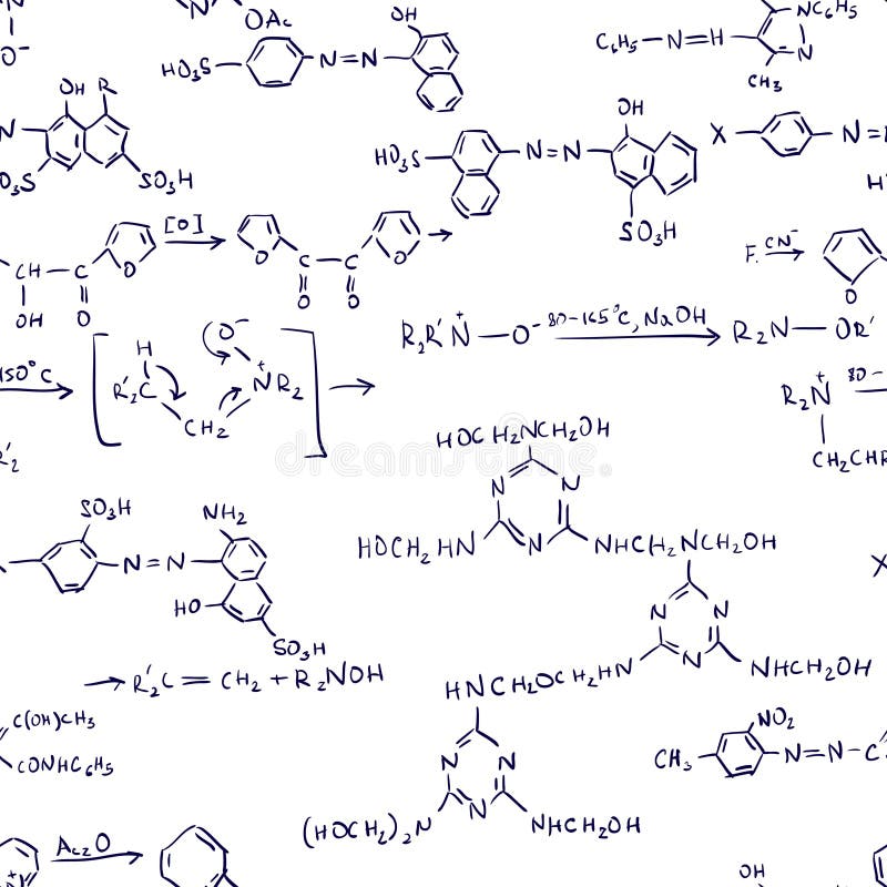 Chemie-Formeln. Nahtlos. vektor abbildung. Illustration von tatsache ...