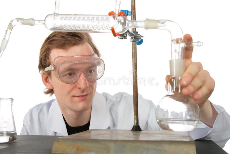 Der Chemiker Führt Ein Experiment Durch Stockbild - Bild von instrument ...