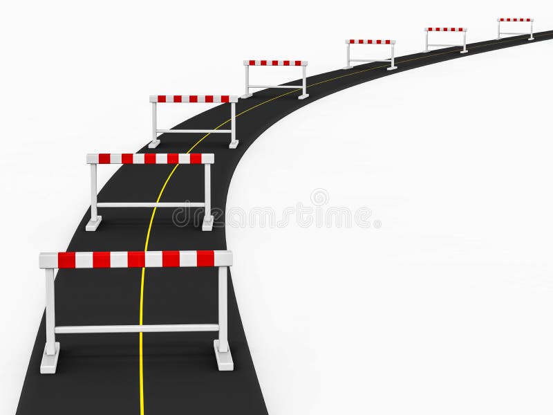 Chemin d'obstacle illustration stock. Illustration du objectif - 28169124