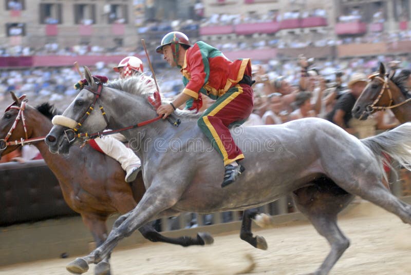 Chemin De Cheval Du Palio De Sienne Image éditorial - Image du chevaux ...