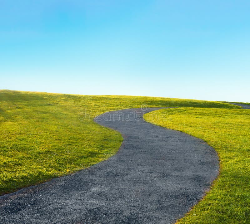 Bordure De Chemin De Courbe Avec La Plante Verte Photo stock - Image of ...