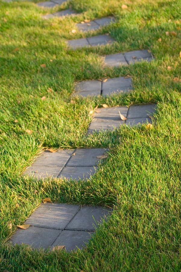 Chemin De Pierre De Progression Sur L'herbe Image stock - Image du ...