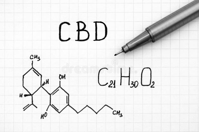 Chemische Formel Von Cannabidiol CBD Mit Schwarzem Stift Stockfoto ...