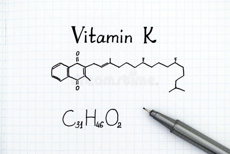 Chemische Formel Von Vitamin K Mit Stift Stockfoto - Bild von ...