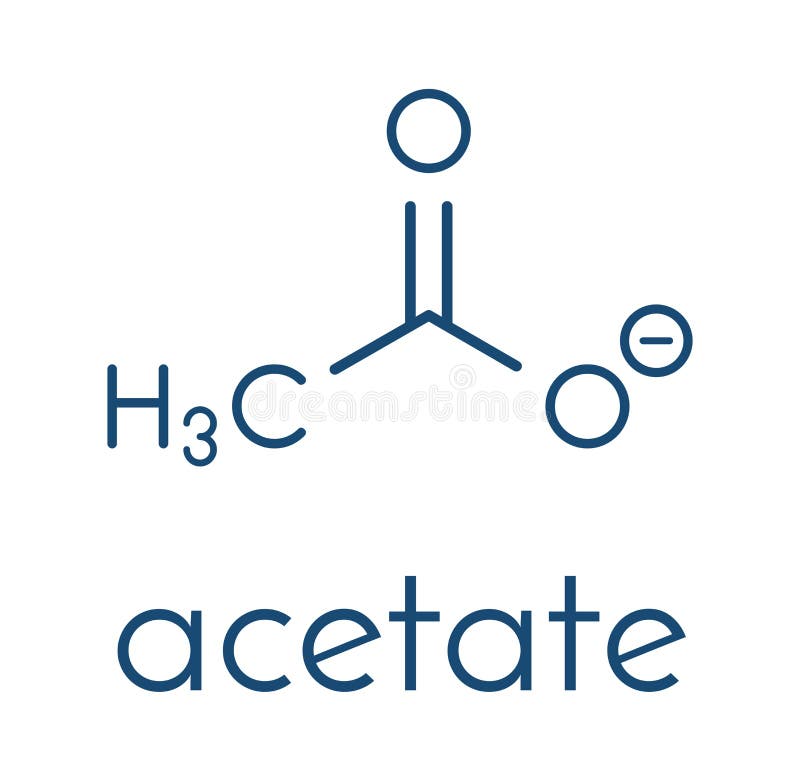 Chemische Structuur Van Acetaatanion. Skeletformule. Vector Illustratie ...
