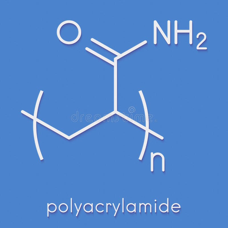 Chemische Struktur Polyacrylamid-PAM-Polymers. Skelettale Formel. Stock ...