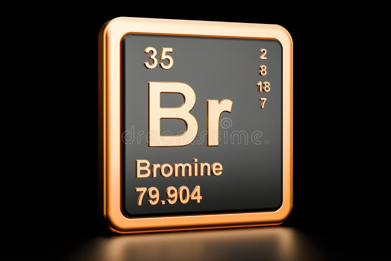 Chemisches Element Des Brom-Brs Wiedergabe 3d Stock Abbildung ...