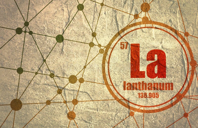 Lanthan-La, Zeichen Des Chemischen Elements Wiedergabe 3d Stock ...