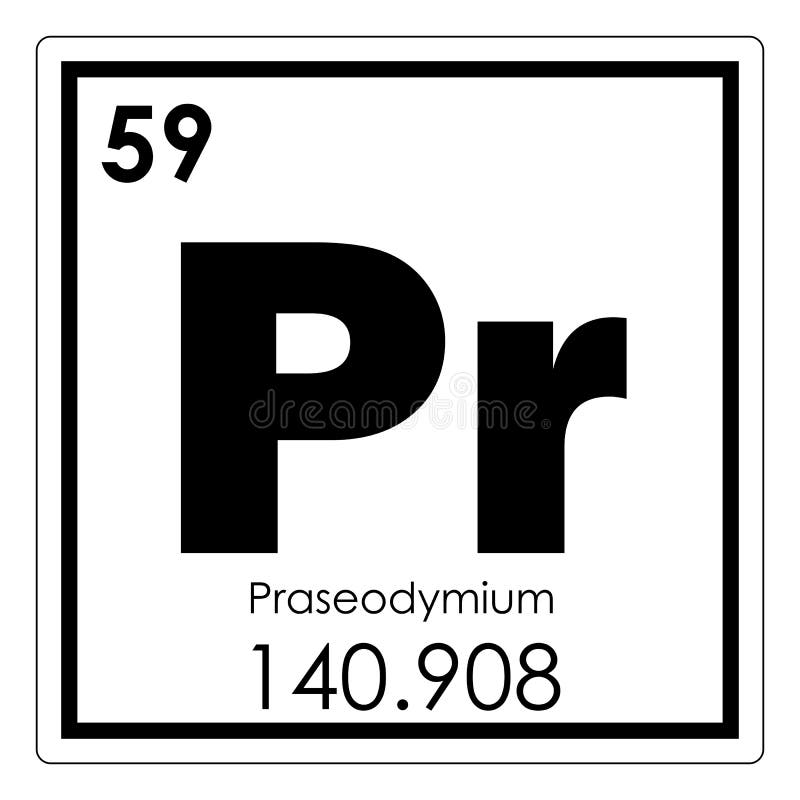 Praseodym Pr Chemisches Element Praseodym-Zeichen Mit Atomnummer ...