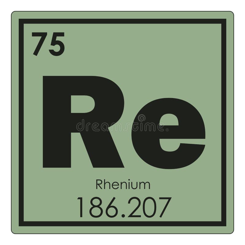 Rhenium Re Chemisches Element Rhenium-Zeichen Mit Atomnummer Chemisches ...