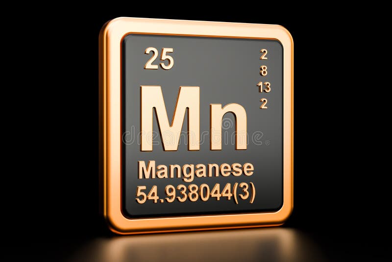 Chemisches Element Mangan-Mangans Wiedergabe 3d Stock Abbildung ...
