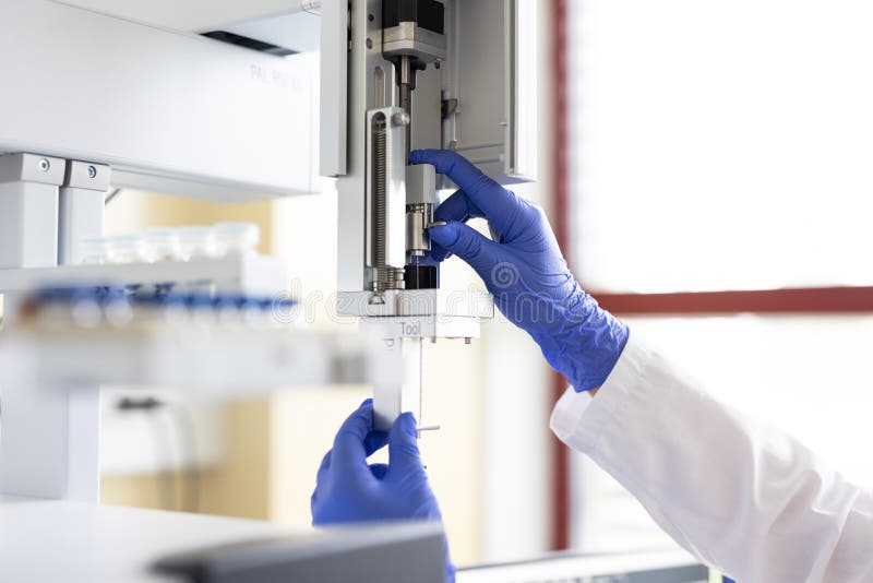 Chemist is Analyzing Sample in Laboratory Stock Photo - Image of ...