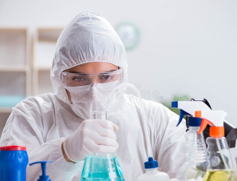 Chemist Checking the Quality of Bathroom Supplies Stock Image - Image ...