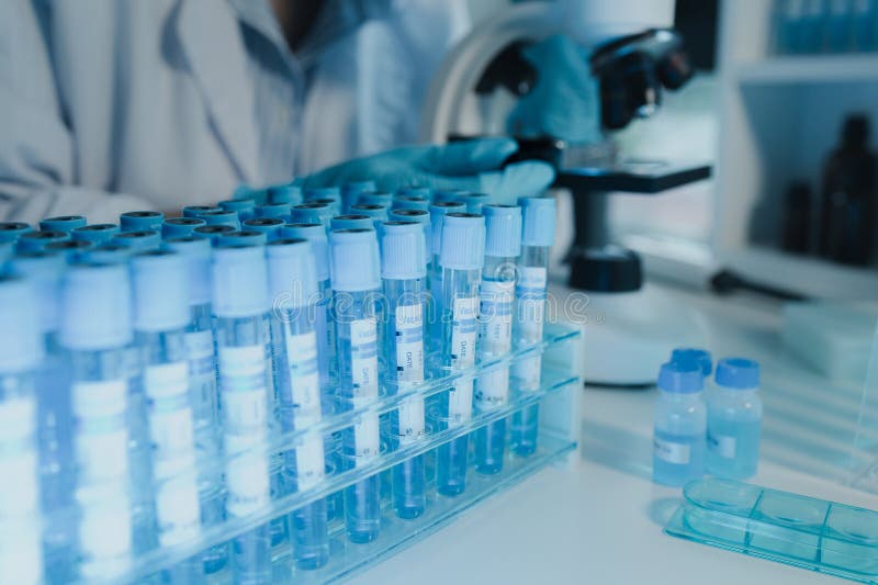 Chemist is Chemically Analyzing Test Tubes, Chemist is Doing an ...