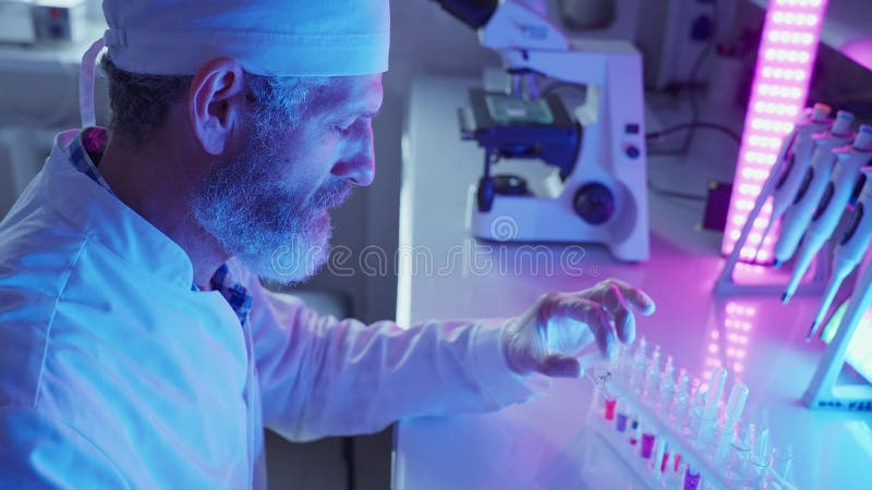 Chemist Analyzing Chemical Samples in Innovative Laboratory Setting at ...