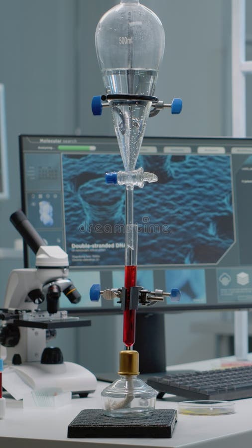 Chemist Doctor Using Animation Computer in Laboratory Stock Photo ...