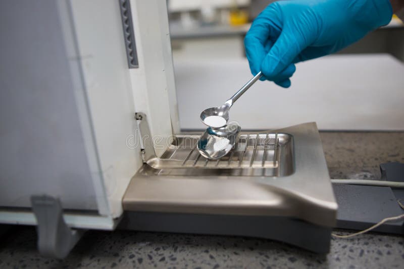Weighing white powder stock image. Image of reference - 1148631