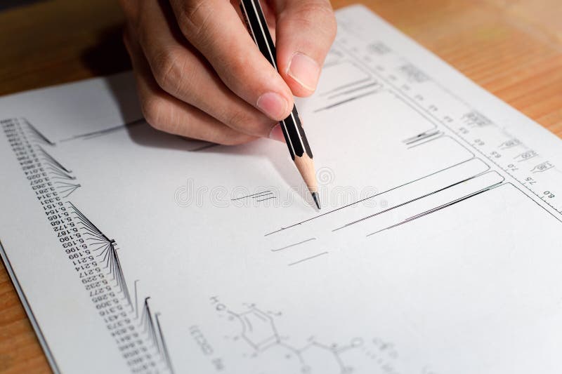 The Chemist Interpreting Proton NMR Spectrum Stock Image - Image of ...