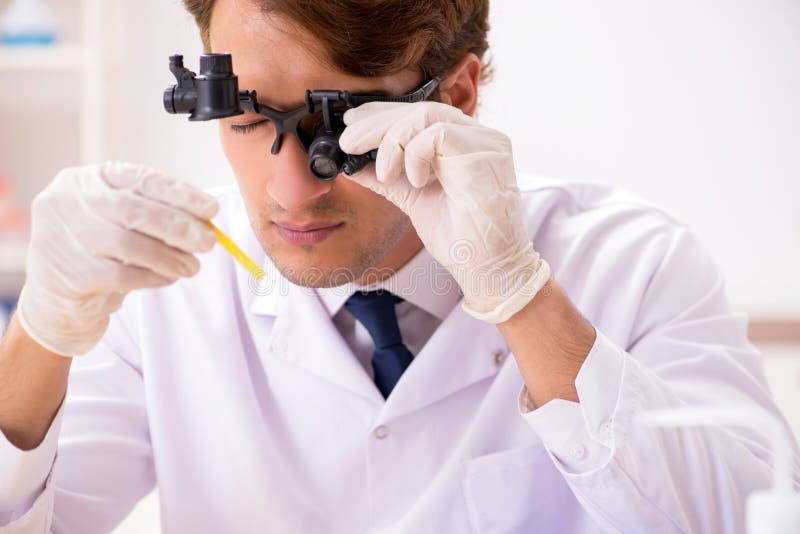 The Chemist in the Lab Checking with Ph Strips Stock Photo - Image of ...