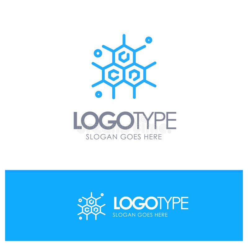 Chemist, Molecular, Science Blue OutLine Logo with Place for Tagline ...