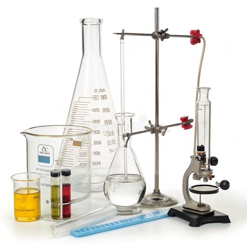 Chemistâ€™s Laboratory Equipment Isolated on Transparent Background ...