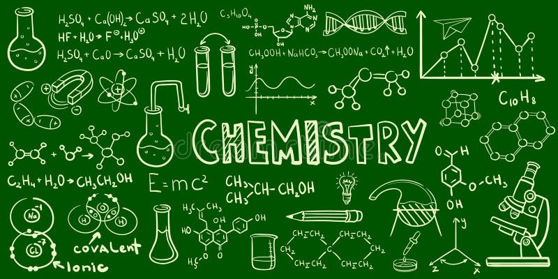 Chemist School Board. Chemical Formula on Blackboard, Science Pattern ...