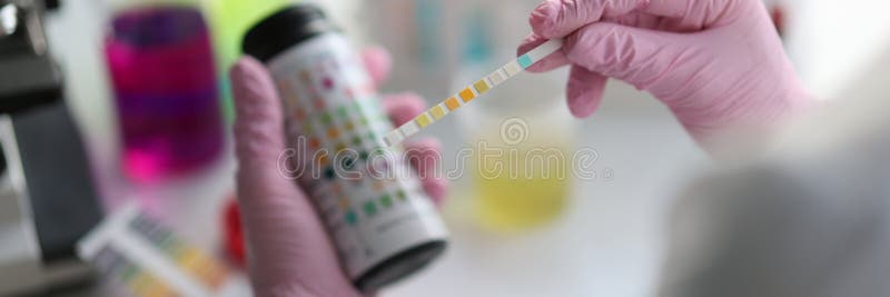 Chemist Scientist Holding Ph Test in Hands Closeup Stock Image - Image ...