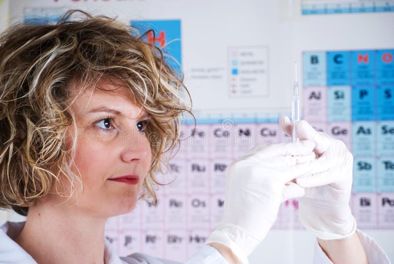 Chemist Scientist with a Syringe Stock Image - Image of health, exam ...