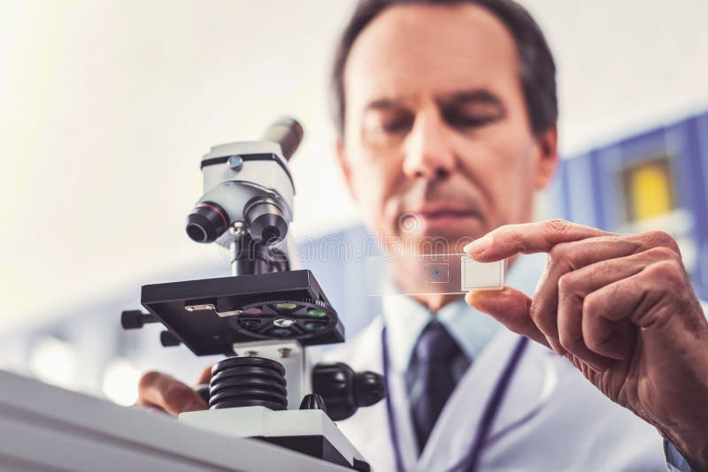 Chemist Scrupulously Studying Genetic Code Stock Image - Image of ...