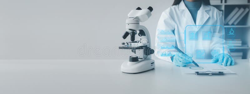 Chemist Taking Notes on Research Data, Scientist is Working in the ...