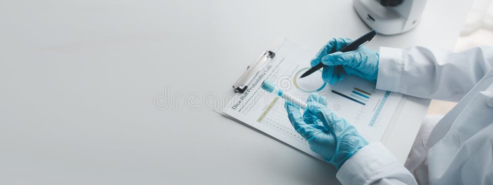 Chemist Taking Notes on Research Data, Scientist is Working in the ...