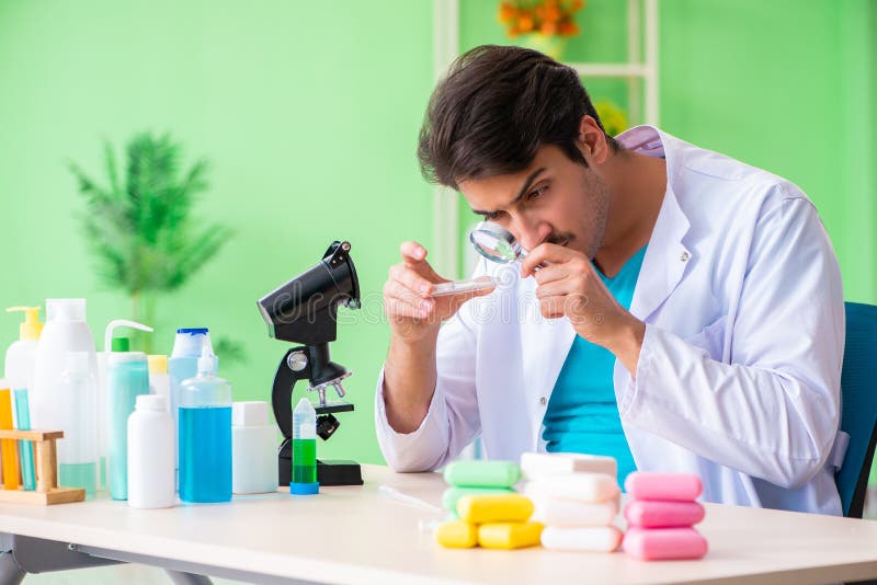 The Chemist Testing Soap in the Lab Stock Photo - Image of cleaner ...