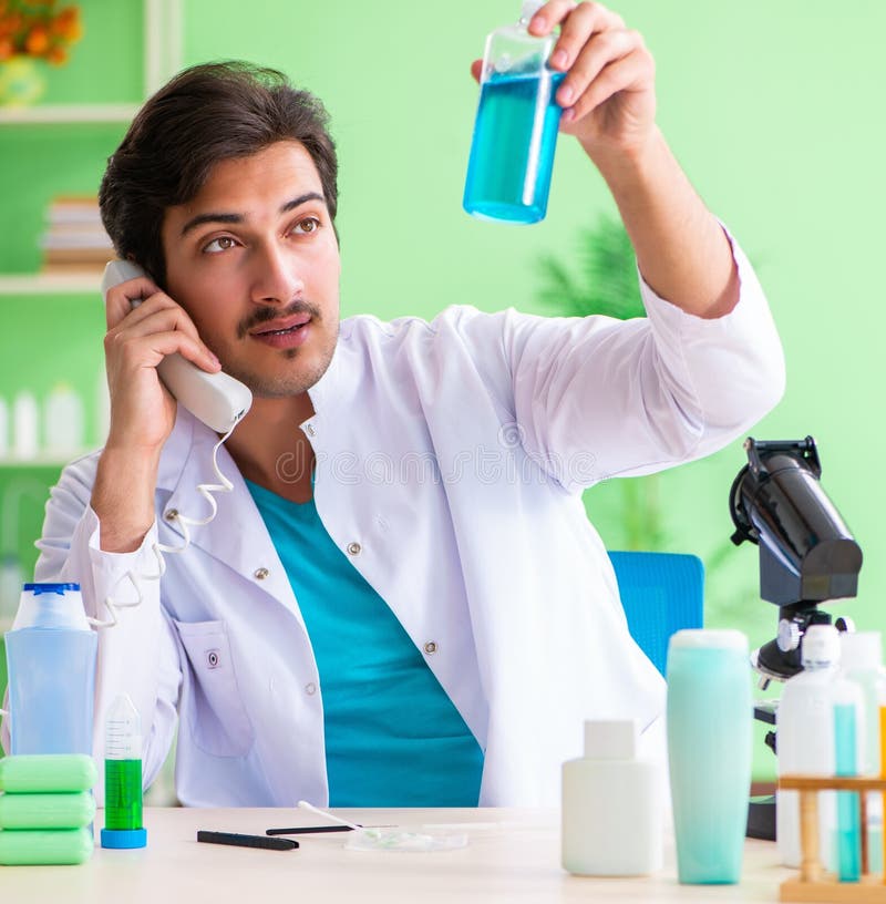 Chemist Testing Soap in the Lab Stock Image - Image of check, examining ...