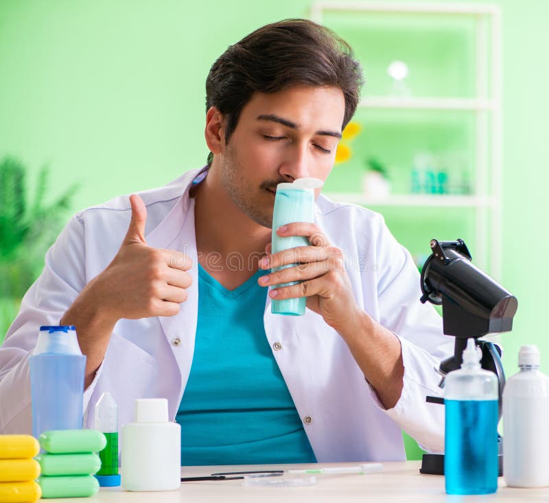 Chemist Testing Soap in the Lab Stock Image - Image of laundry ...