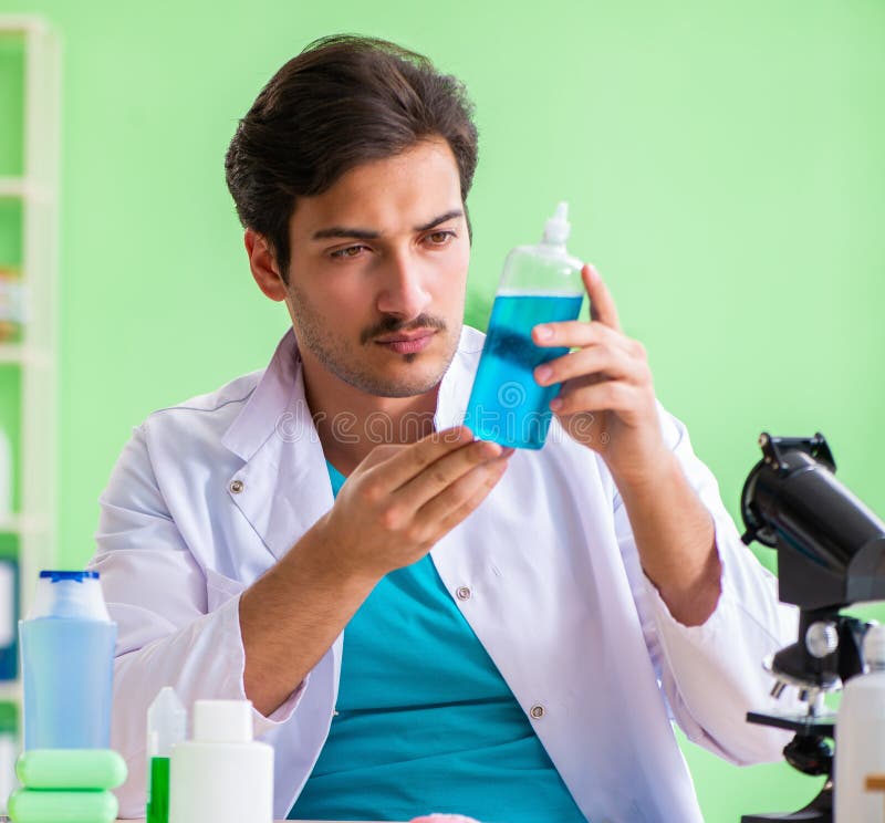 Chemist Testing Soap in the Lab Stock Photo - Image of discovery, check ...