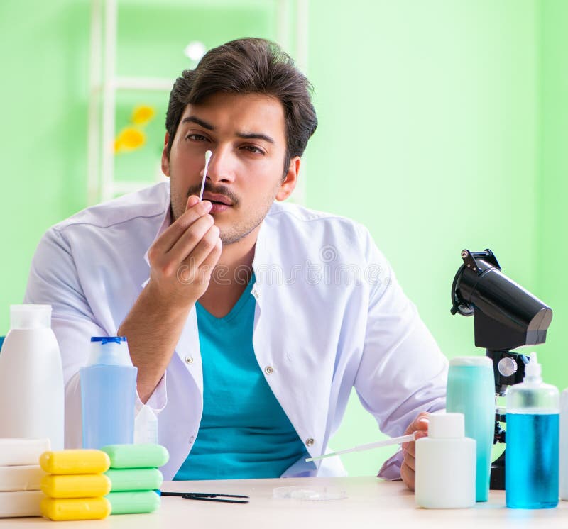 Chemist Testing Soap in the Lab Stock Photo - Image of hygiene ...