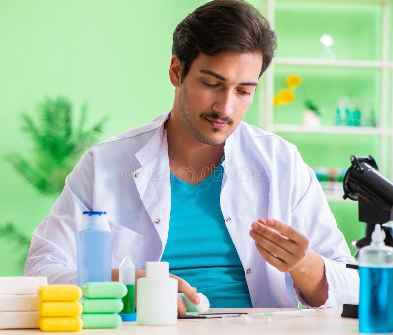 Chemist Testing Soap in the Lab Stock Photo - Image of experiment ...