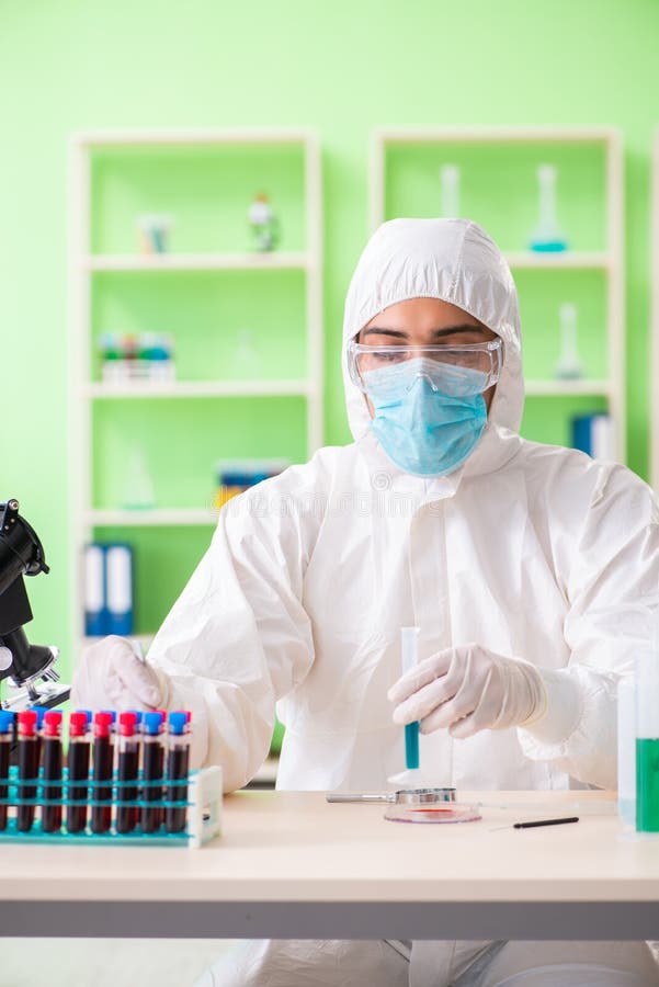 The Chemist Working in the Lab on New Experiment Stock Image - Image of ...