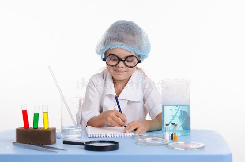 Chemist Writing in a Notebook the Experimental Results Stock Image ...