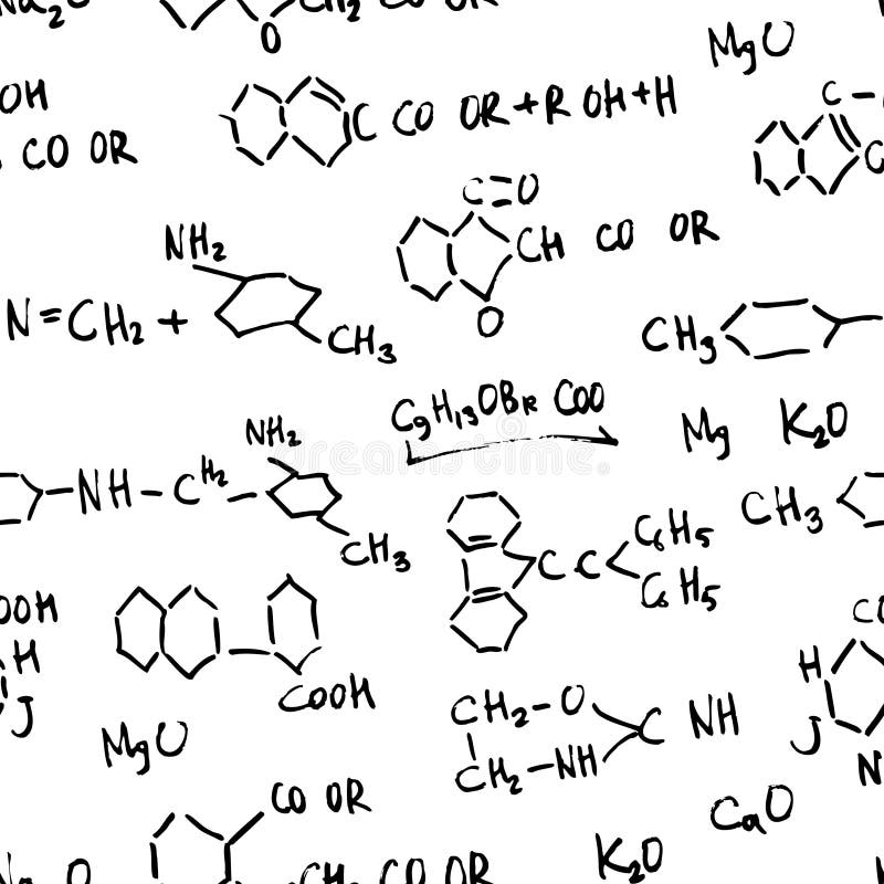 Chemistry Formulas. Seamless. Stock Vector - Illustration of element ...