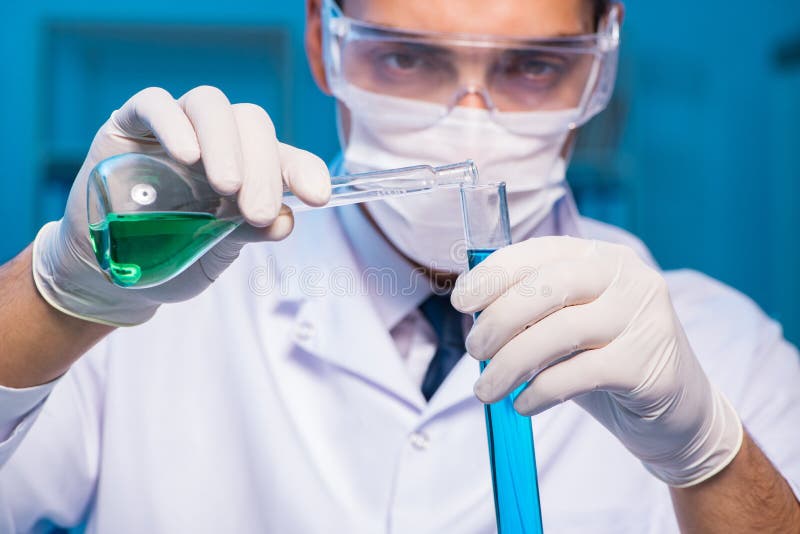 The Chemistry Assistant Working in the Chemical Lab Stock Image - Image ...