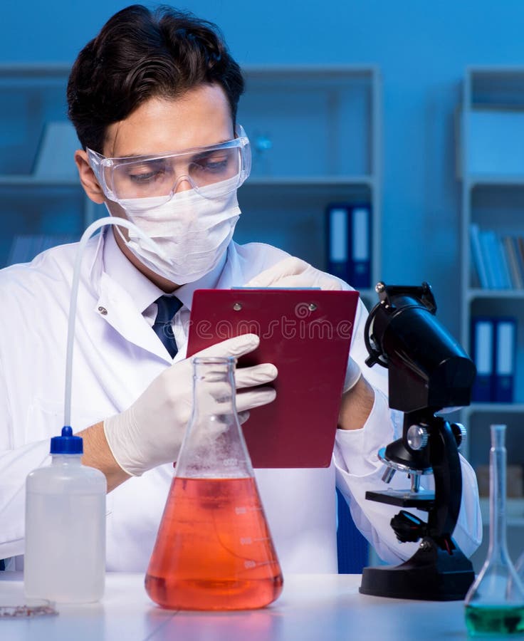 Chemistry Assistant Working in the Chemical Lab Stock Image - Image of ...