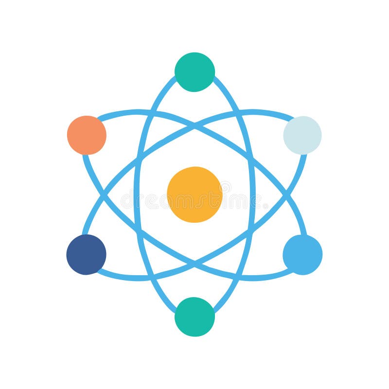 Atom Icon with Shadow. Vector Illustration Stock Illustration ...