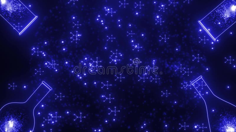 Chemistry Background with Liquid Bottle, Chemistry Formula Structure ...