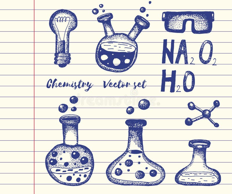 Biochemistry Vector Golden Illustration in Outline Style Stock Vector ...