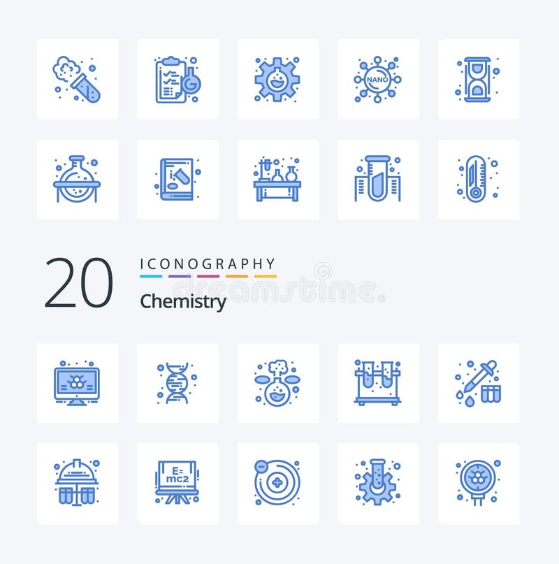 20 Chemistry Blue Color Icon Pack Like Test Device Experiment Chemistry ...