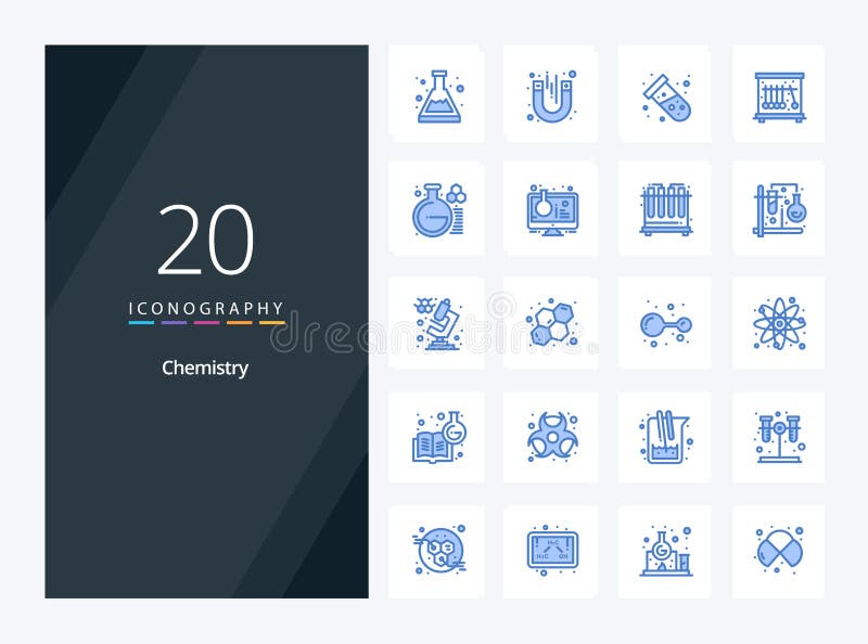 20 Chemistry Blue Color Icon for Presentation Stock Vector ...